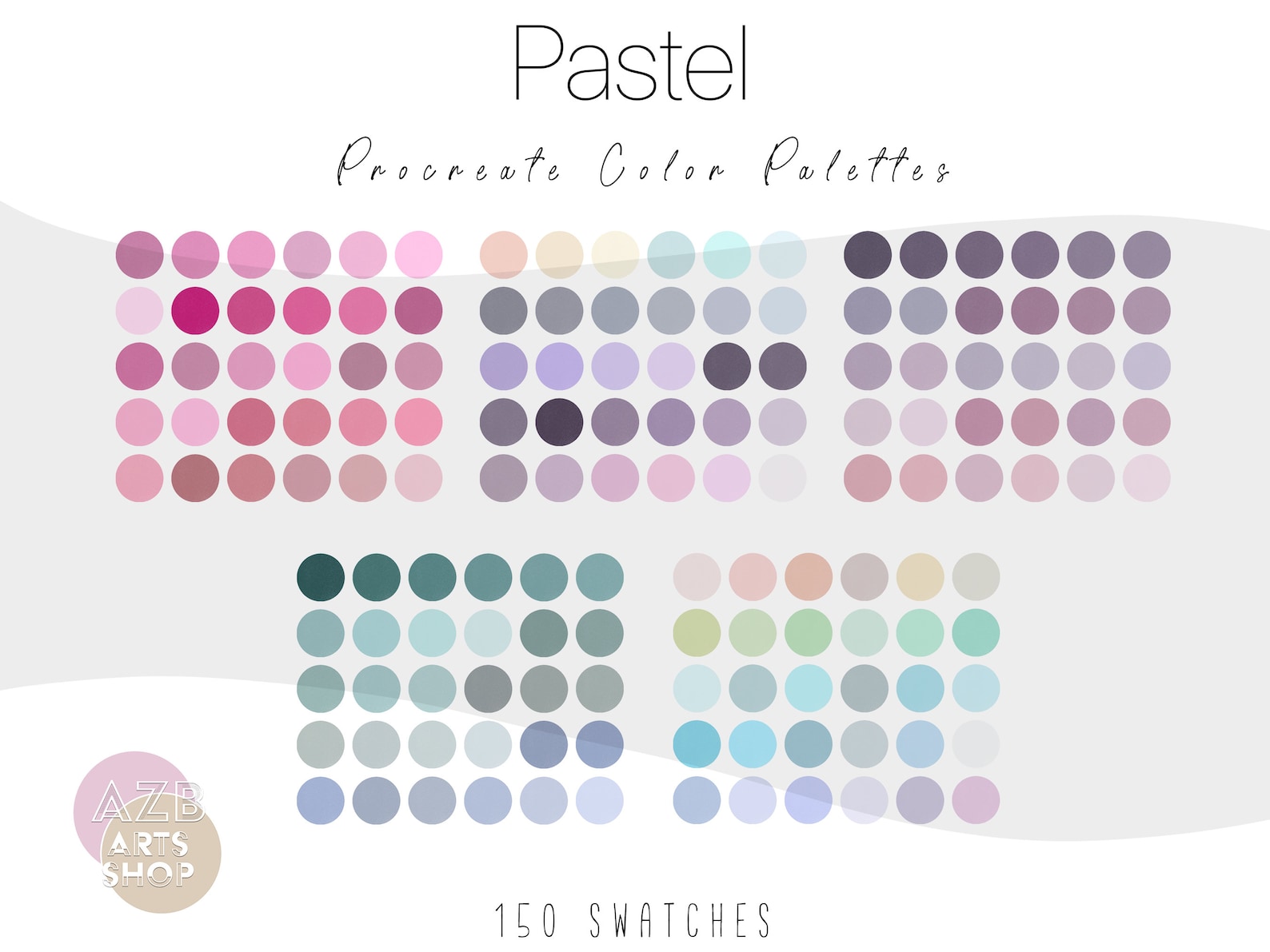 Pastel Cute Procreate Color Palette Bundle | Color Palette for ...
