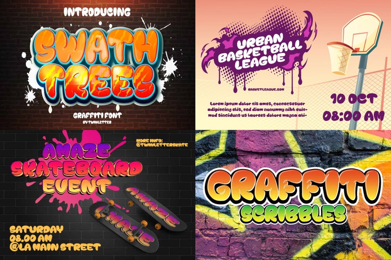 Graffiti Font Bundle Ultimate Graffiti Font Bundle: 26 - Etsy
