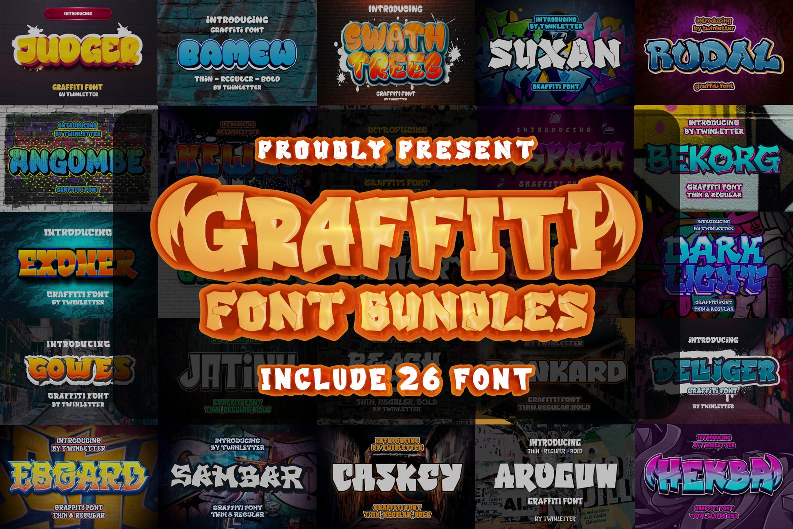Graffiti Font Bundle Ultimate Graffiti Font Bundle: 26 - Etsy