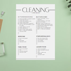 5 Different Styles of Printable Cleaning Checklist - Etsy