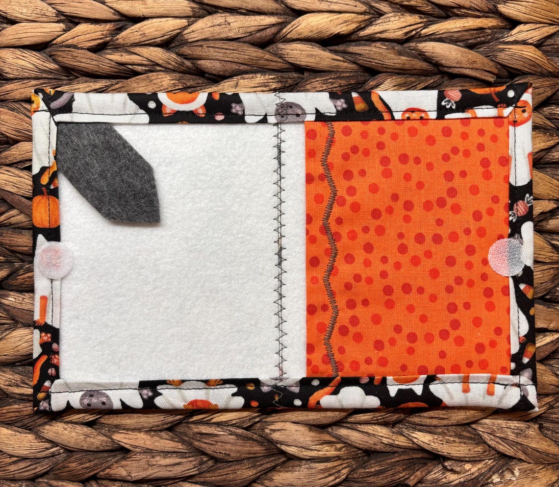 Meow-or-treat Project Bag>quilted>halloween Zipper Pull>full Fabric or ...