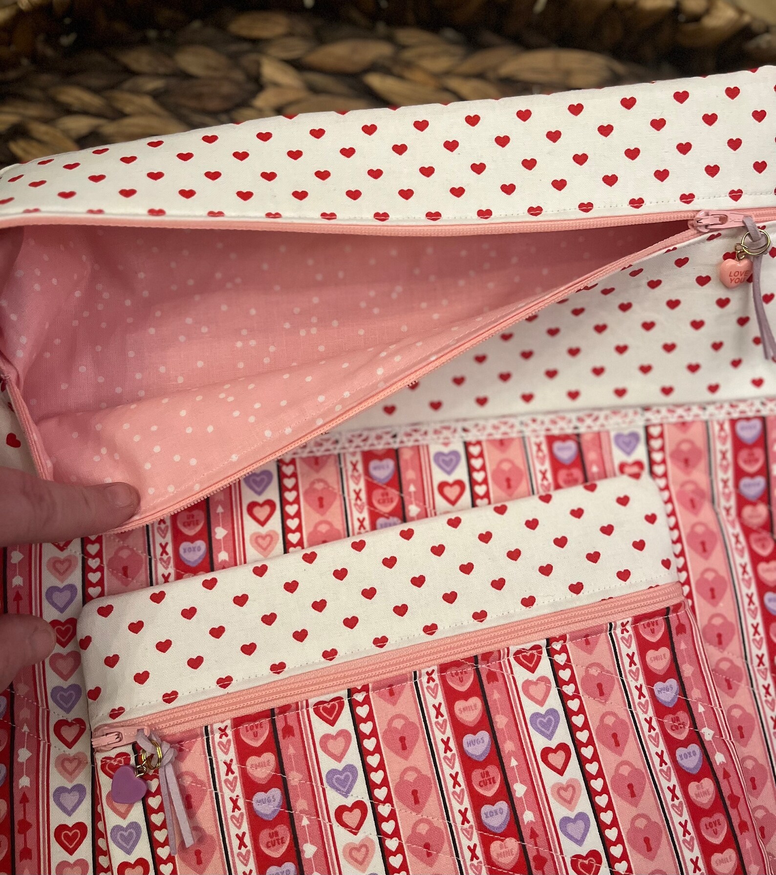 Mini Hearts Project Bagplus FREE Giftquiltedconversation Heart Zipper ...