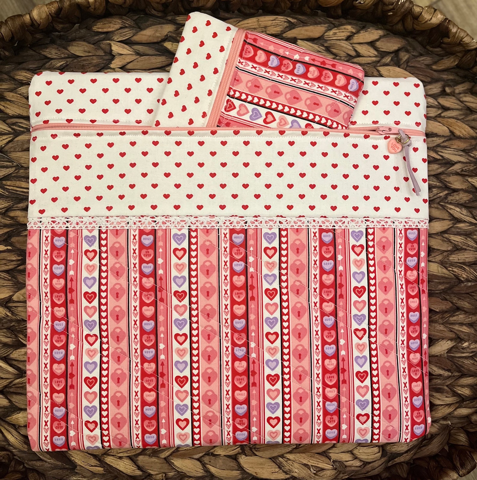 Mini Hearts Project Bagplus FREE Giftquiltedconversation Heart Zipper ...