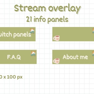 Cute Cozy Stream Overlay Pack Green Soft Theme Flower Cozy Theme ...