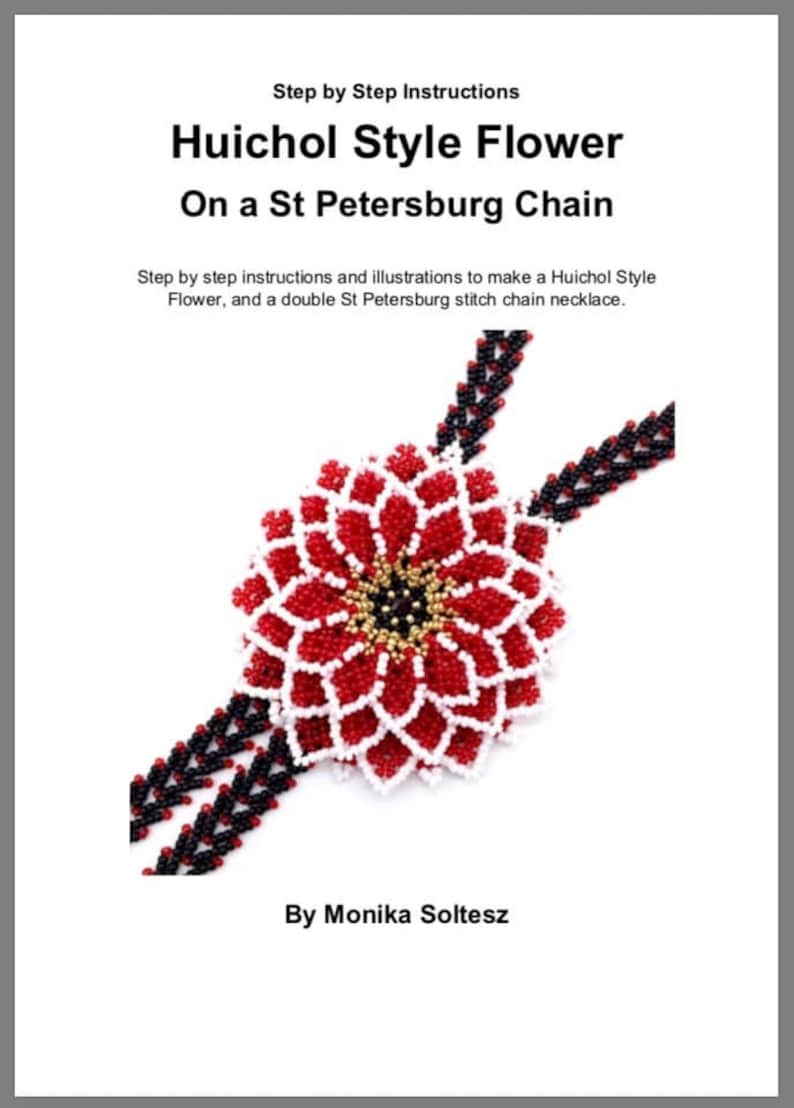 Huichol Flower Necklace PDF Tutorial - Etsy