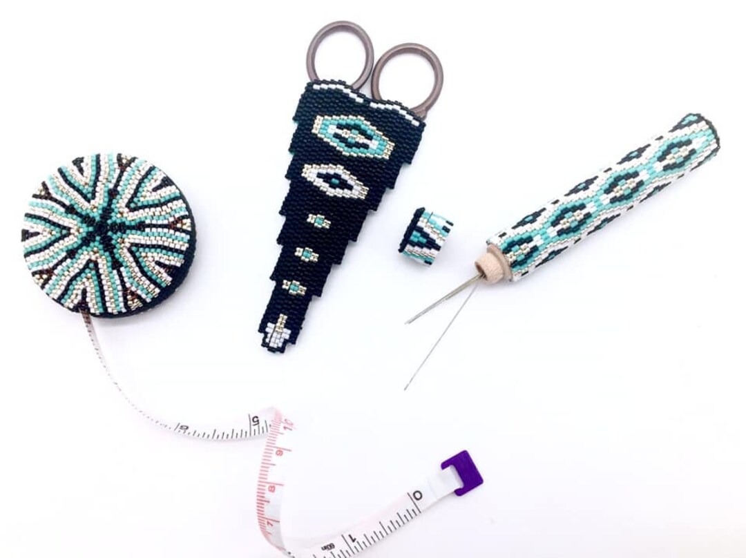 Seed Beaded Sewing Set PDF Tutorial - Etsy