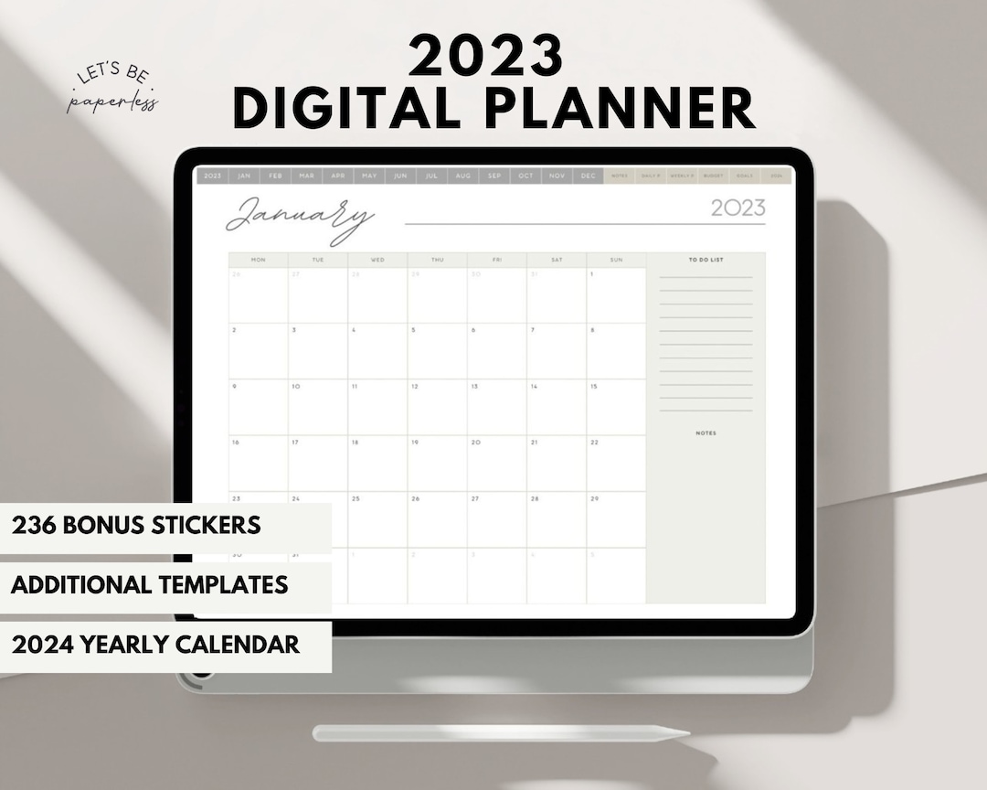 Minimalist 2023 Digital Planner, Goodnotes Planner, Notability Planner ...