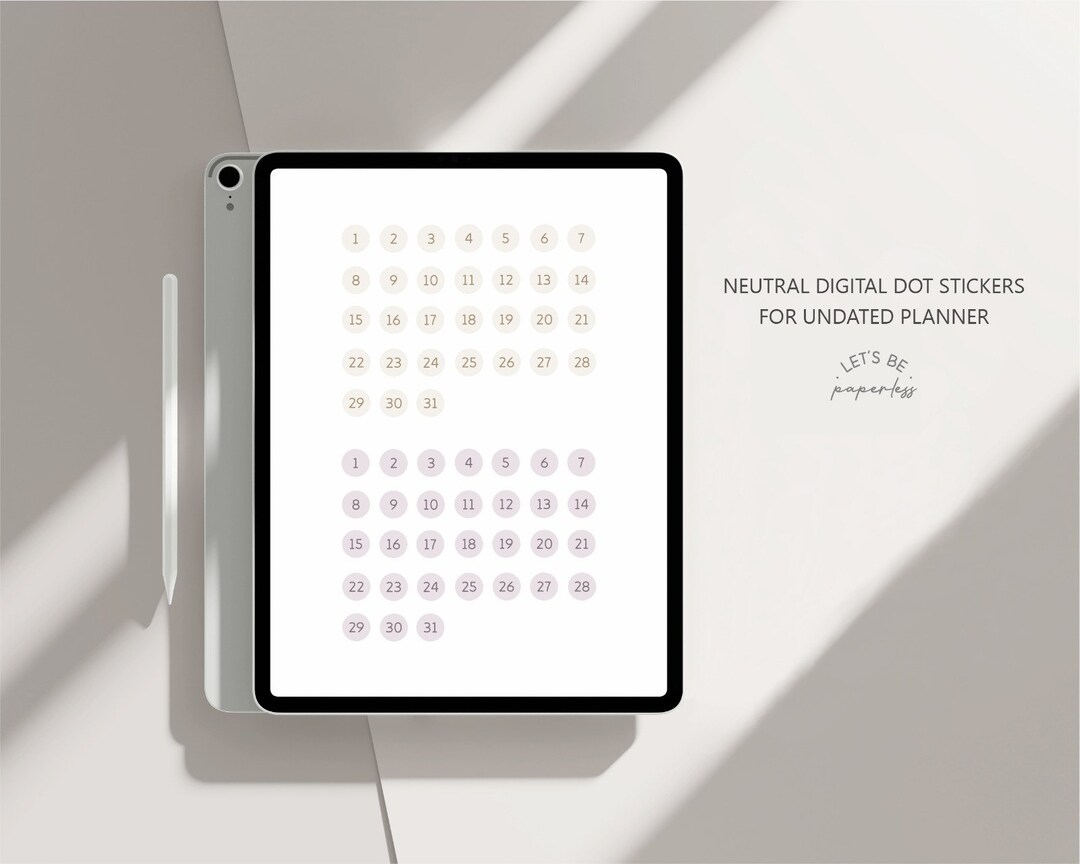 Digital Date Dot Stickers for Notability Planner, Functional Goodnotes ...