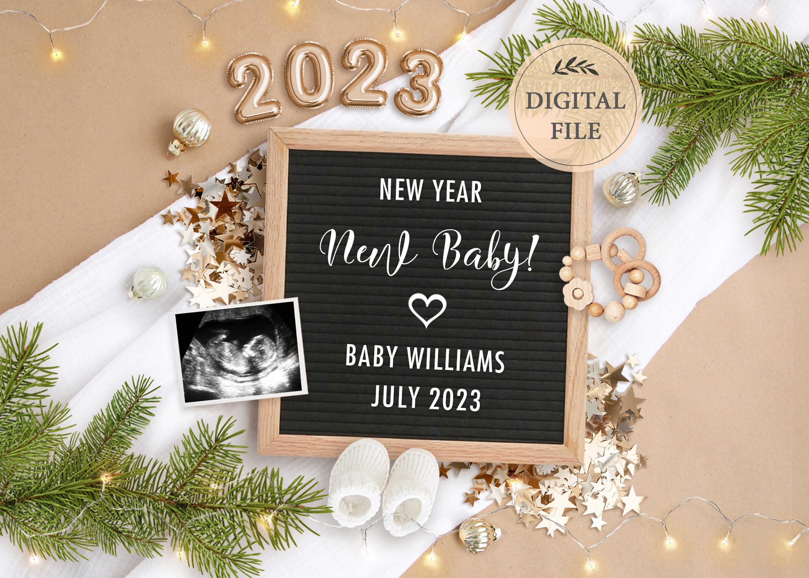 New Years Eve Baby Announcement Digital for Social Media - Etsy