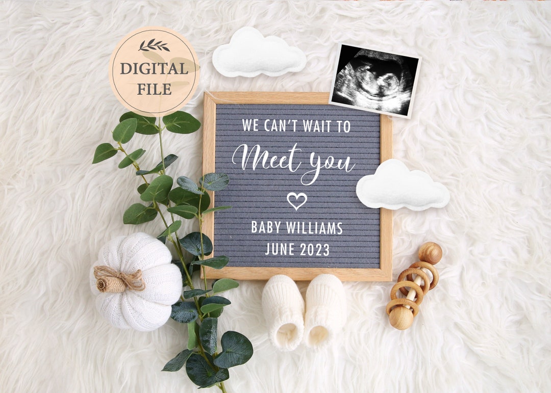 Neutral Ultrasound Pregnancy Announcement: Social Media Reveal (digital ...