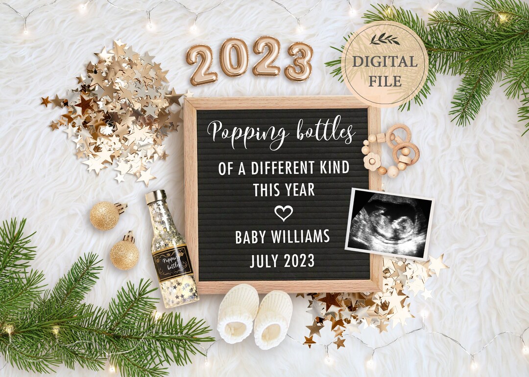 Editable New Years Eve Pregnancy Announcement Digital for - Etsy