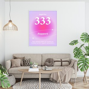 Aura Angel Number 333 Poster Instant Printable Download, Pink Gradient ...