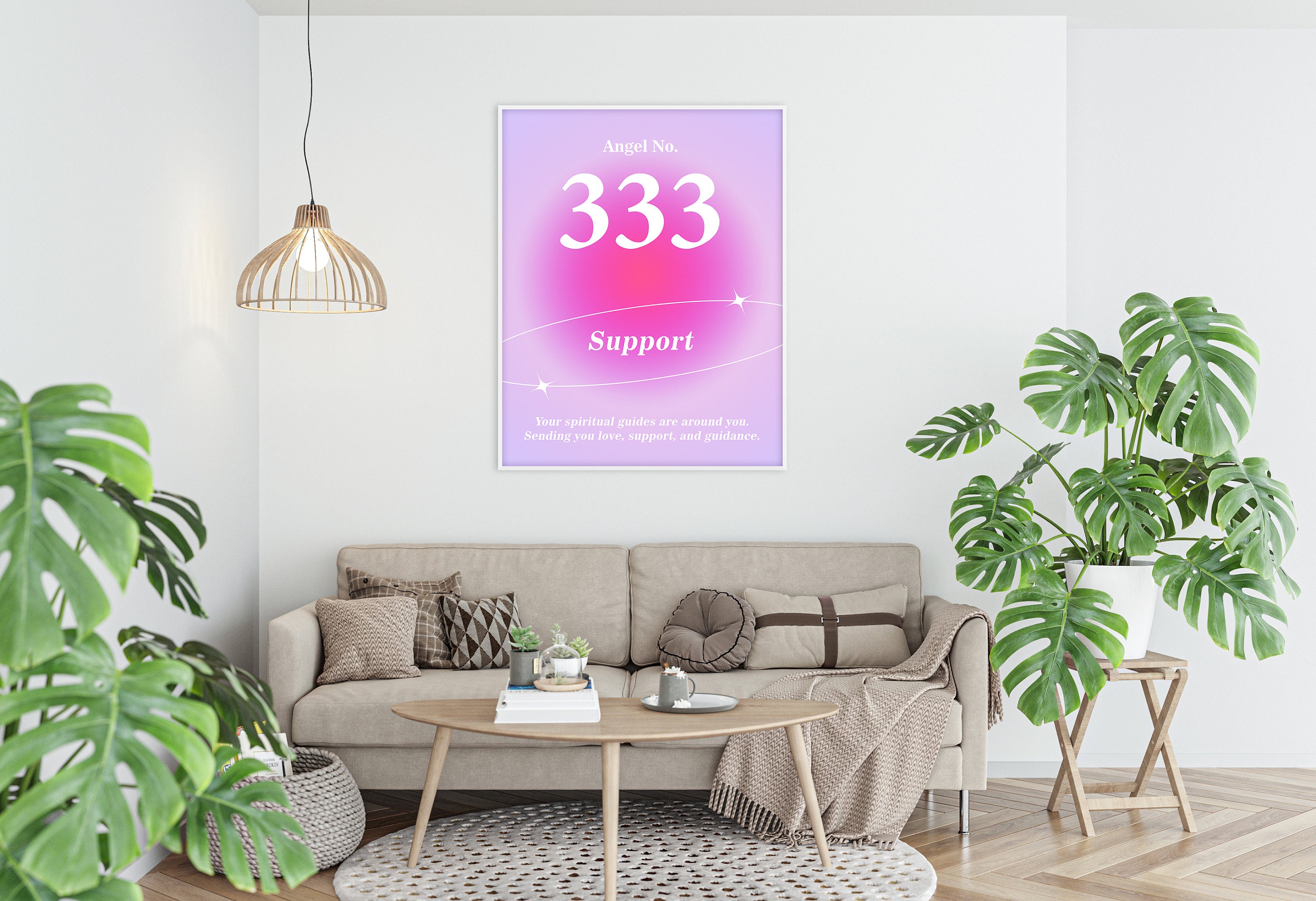 Aura Angel Number 333 Poster Instant Printable Download Pink - Etsy