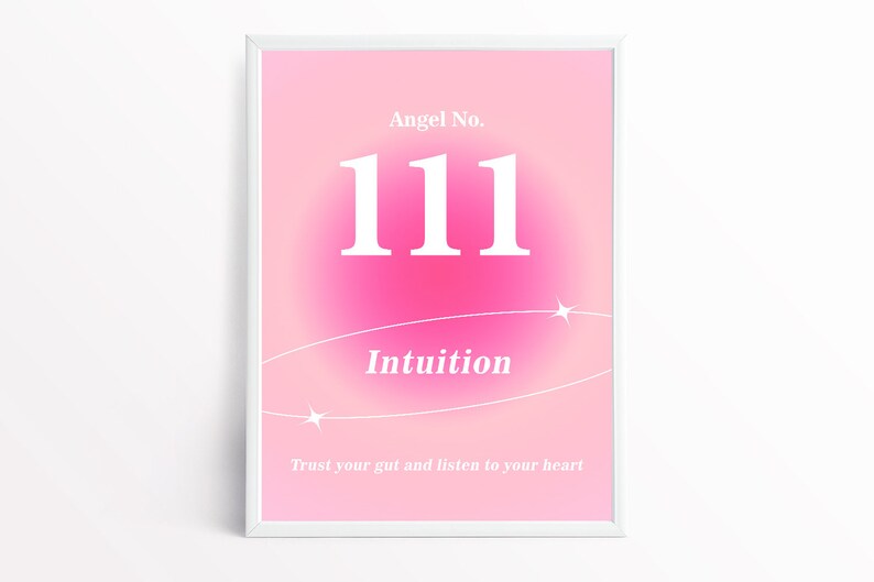 Aura Angel Number 111 Poster Instant Printable Download Pink - Etsy