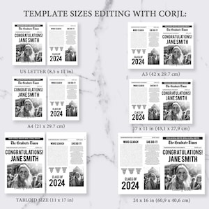 Graduation Newspaper Template: Editable Party Photo Prop (PDF) - Etsy