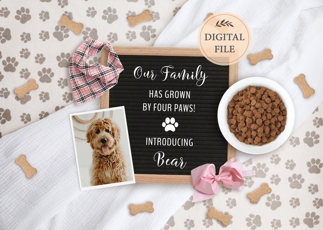 New Puppy Announcement Digital, Dog Announcement for Social Media, New ...