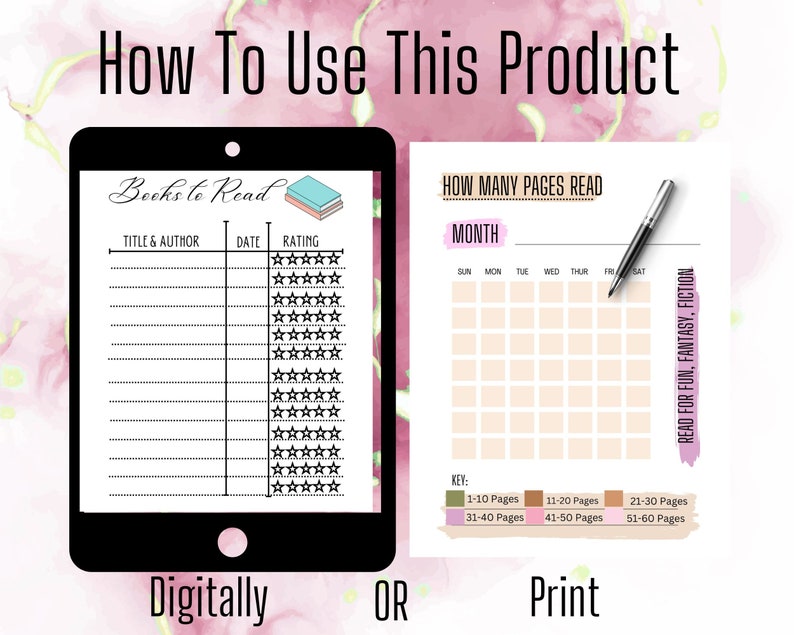 Reading Progress Journal, Book Tracking Journal Printable - Etsy
