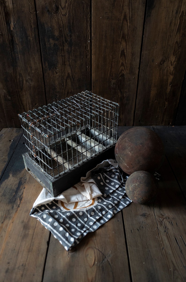 Antique French Primitive Bird Wire Metal Trap Cage Basket Decoration - Etsy