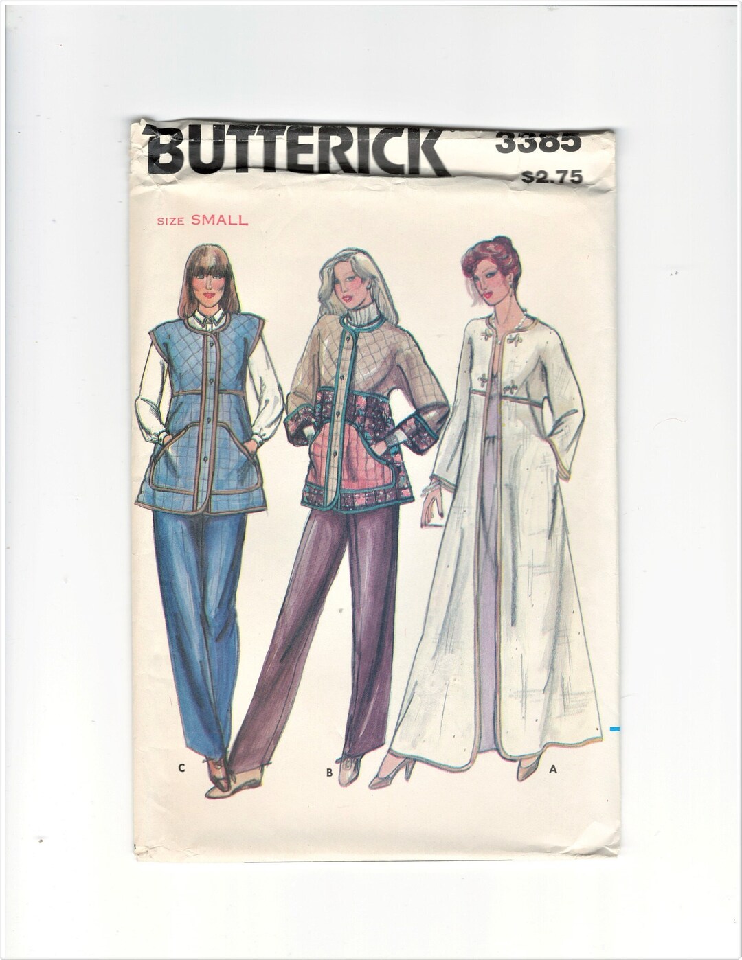 Butterick 3385 Misses Coat, Jacket & Vest Size Small 8 10 Bust 31.5 32. ...