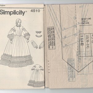 Simplicity 4510 Women's Costume Plus Size 16 18 20 22 24 Fashion ...