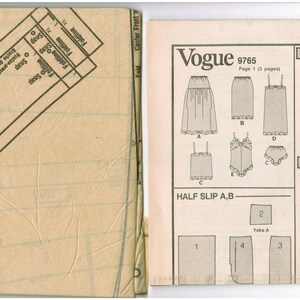 Vogue 9765 Women's Lingerie Pattern Size L XL 16 18 20 22 Bust 38 40 42 ...