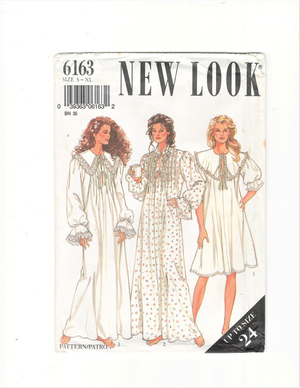 Vintage New Look 6163 Women's Nightgown Size S M L XL Bust 32.5 34 36 ...