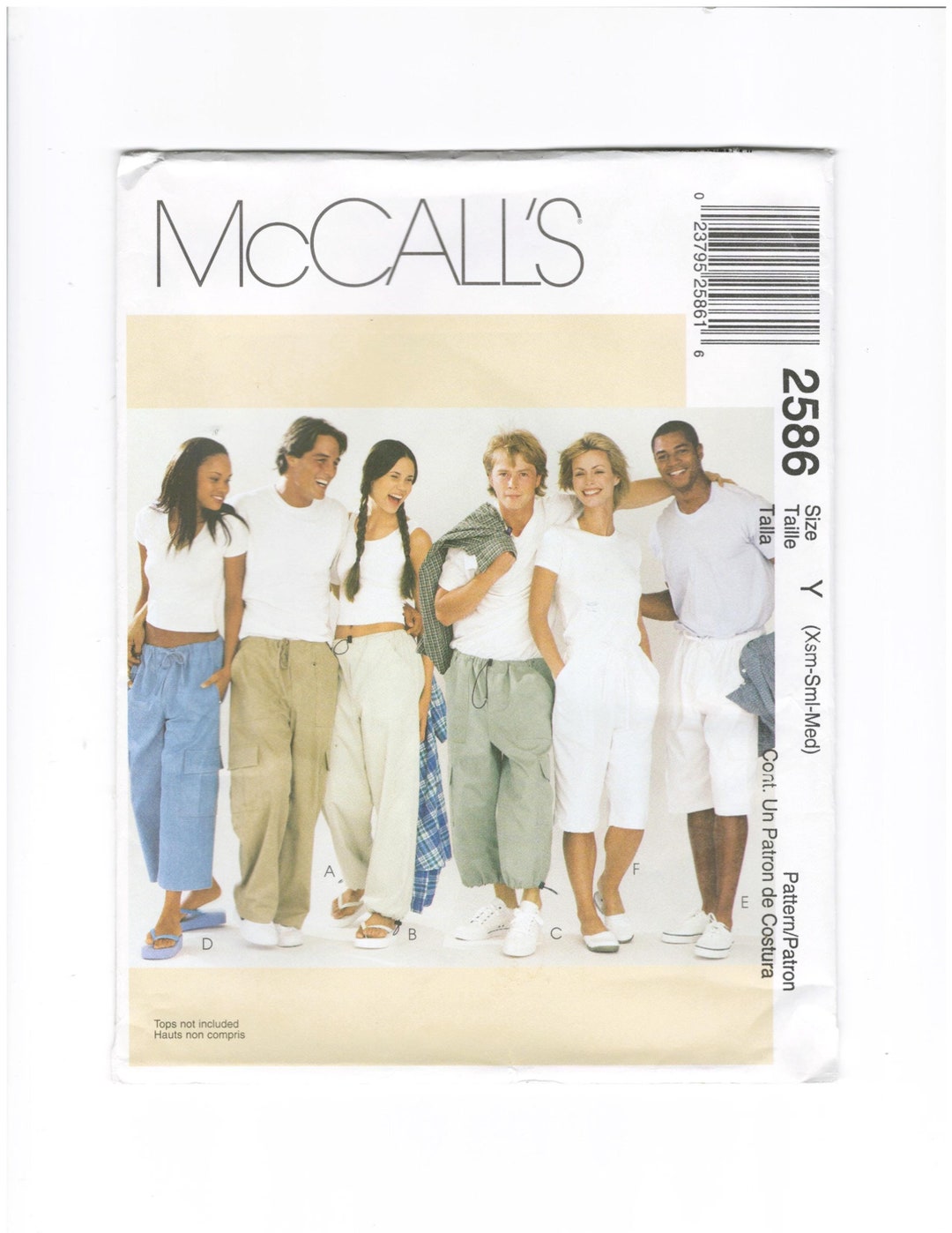 Mccall's 2586 Drawstring Pants Misses Mens Teens Size XS-S-M Unisex ...