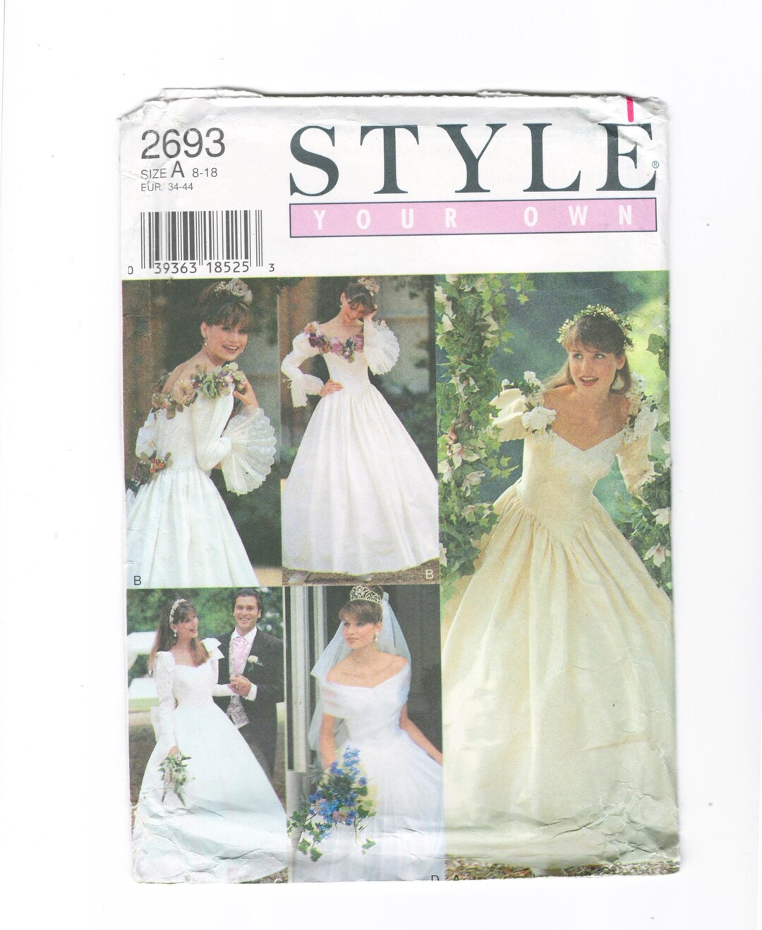 Style 2693 Bridal Gown Size 8 10 12 14 16 18 Bust 31.5 32.5 34 36 38 40 ...