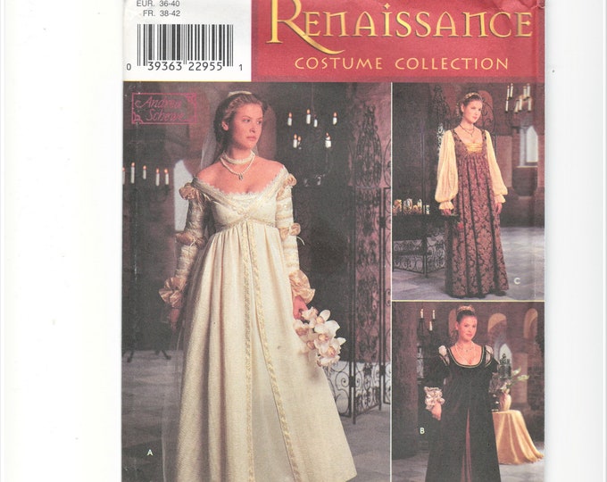 Simplicity 8735 Misses' Renaissance Costume Size 10 12 14 Bust 32.5 34 ...