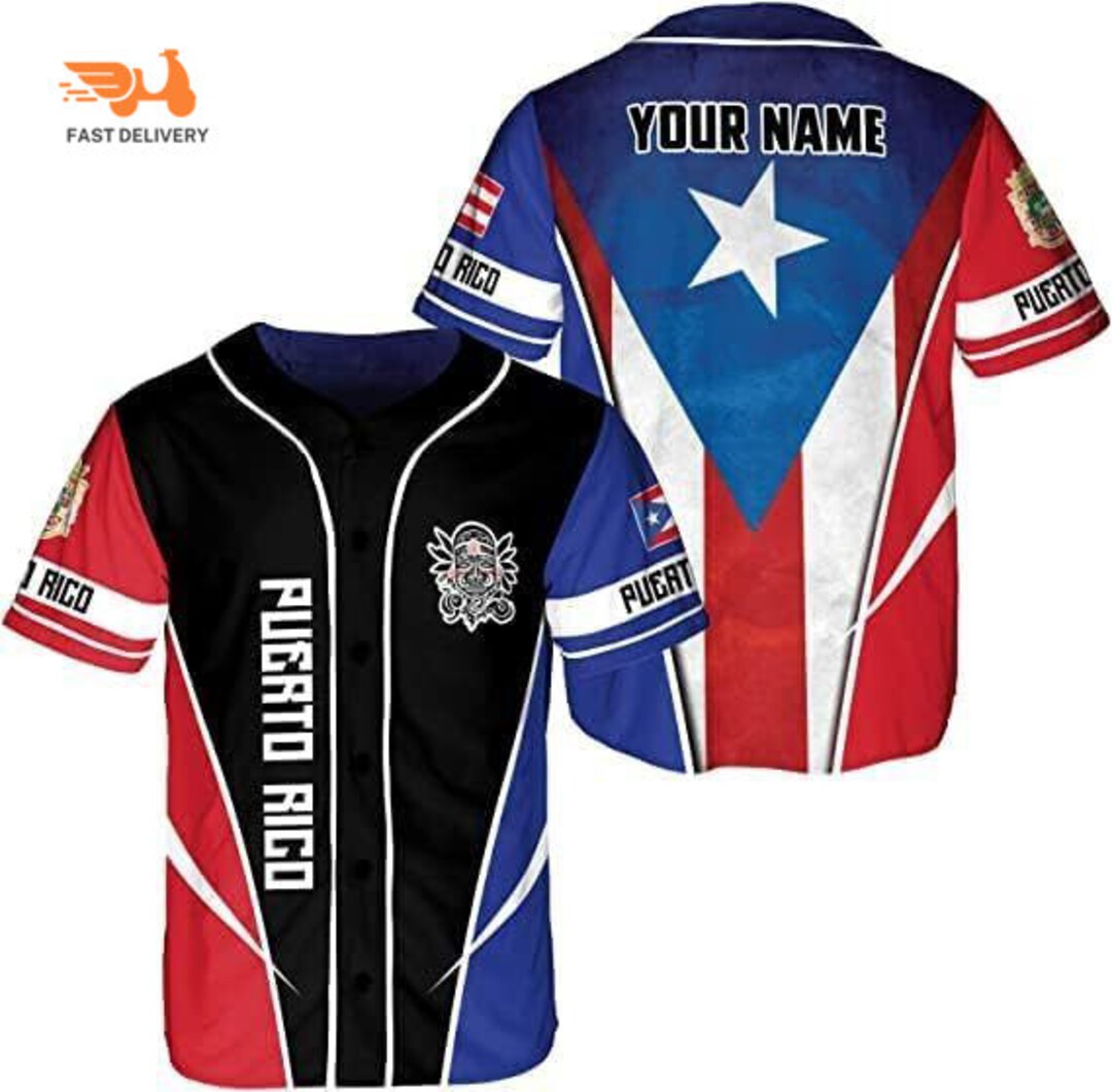 Personalized Puerto Rico Baseball Shirt Customized Puerto - Etsy