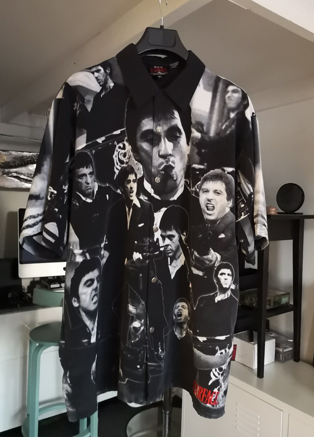Scarface Button Down-shirt Mobster Series by Dragonfly - Etsy