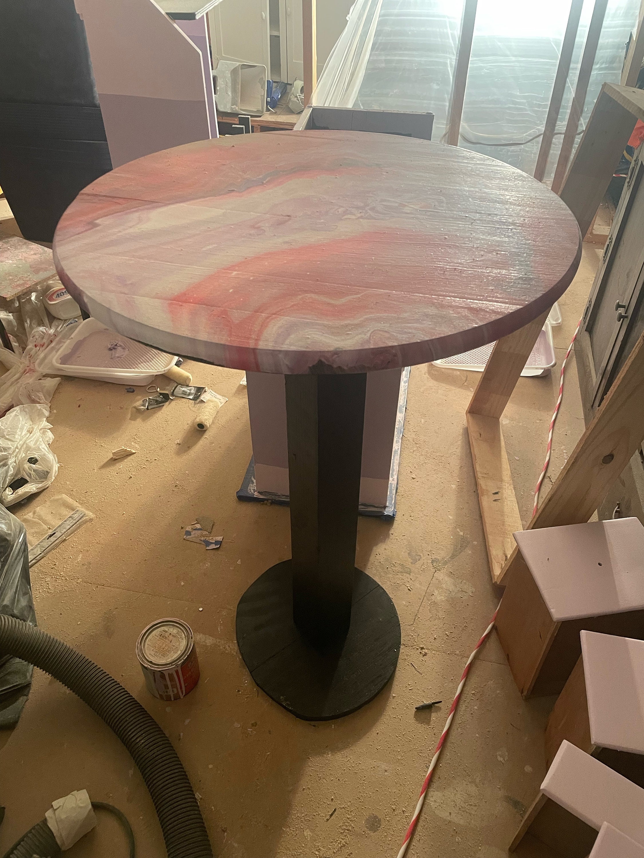 Acrylic Poured Round Bar Table - Etsy