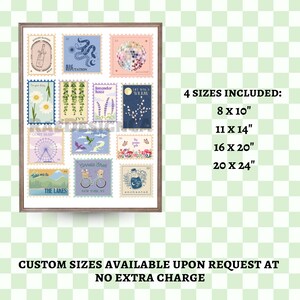 Taylor Swift Stamps Collection Wall Art - Etsy
