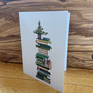 Holiday Book Lover, Tree Greeting Cards, Art Cards, Book Club ...