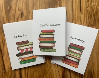 Holiday Book Lover, Tree Greeting Cards, Art Cards, Book Club ...