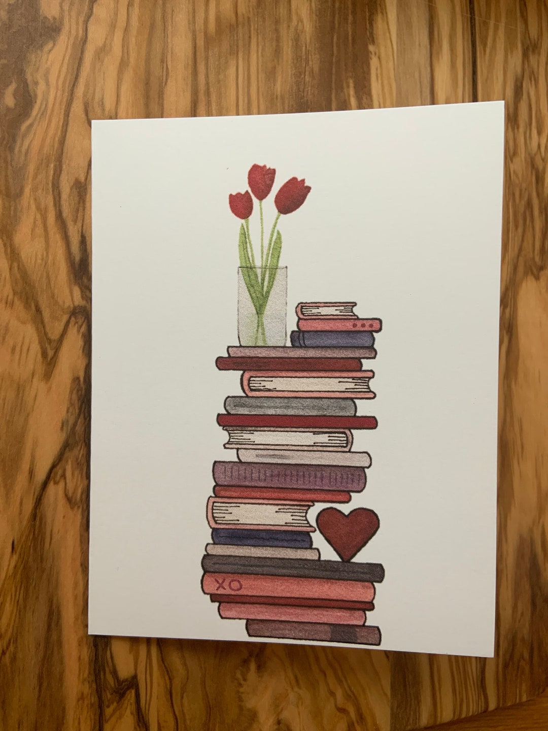 Flower Book Lover, Greeting Cards, Art Cards, Book Club, Heart, Tulip ...