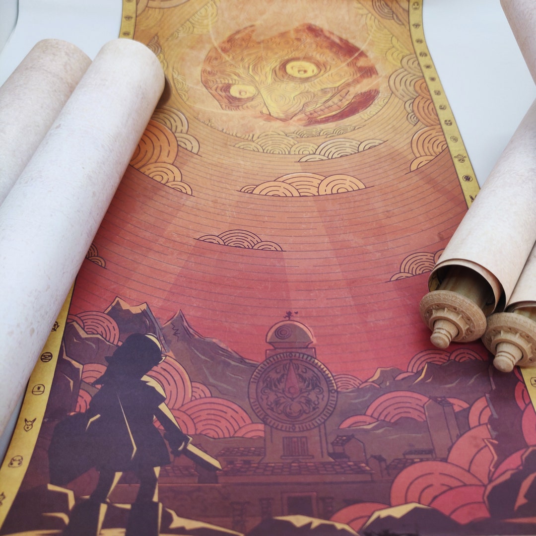 Majoras Mask Zelda Scroll Poster Print - Etsy