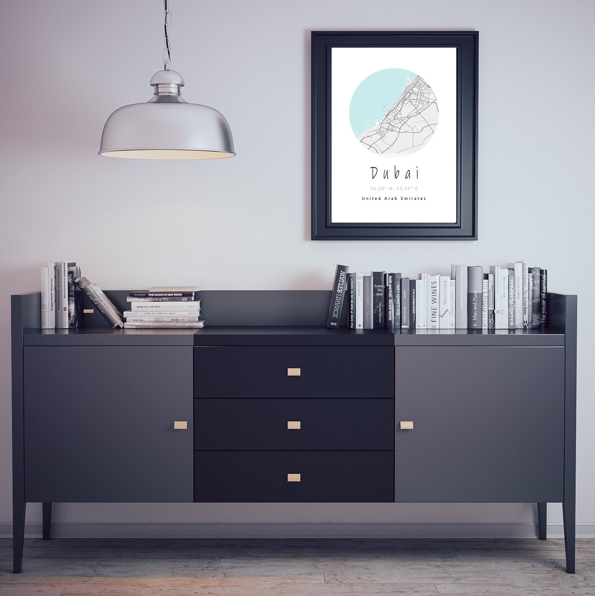 Dubai Minimalist Map, Map Prints, Modern Home Decor, Map Gifts, Gift ...
