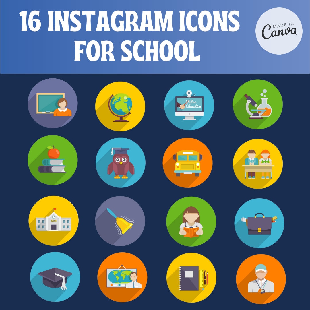 16 Editable Instagram Covers for SCHOOL | Instagram Highlight Icons ...