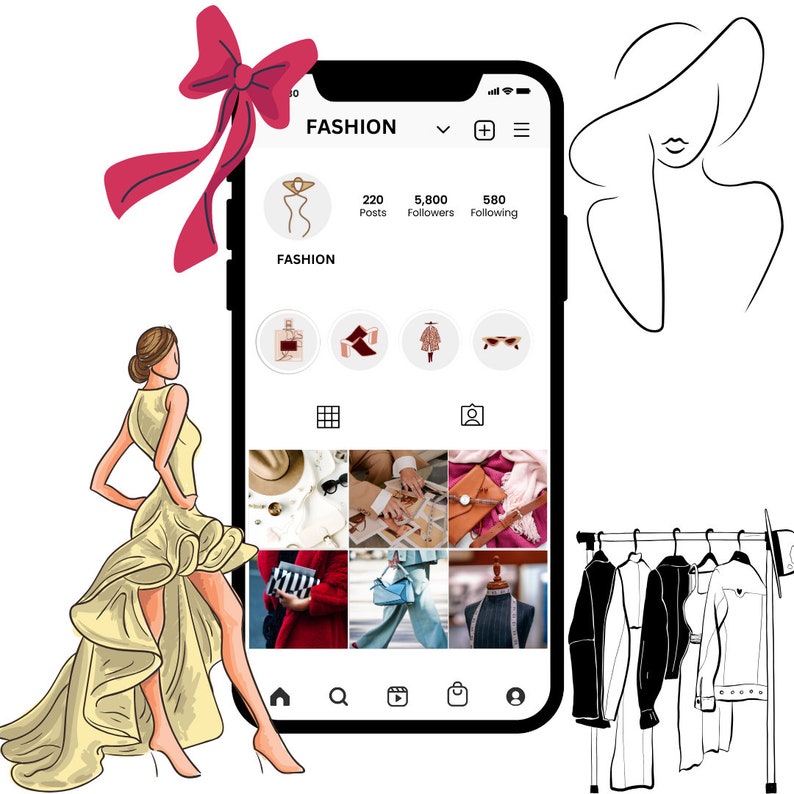 9 Editable Instagram Covers for Fashion/style | Instagram Highlight ...