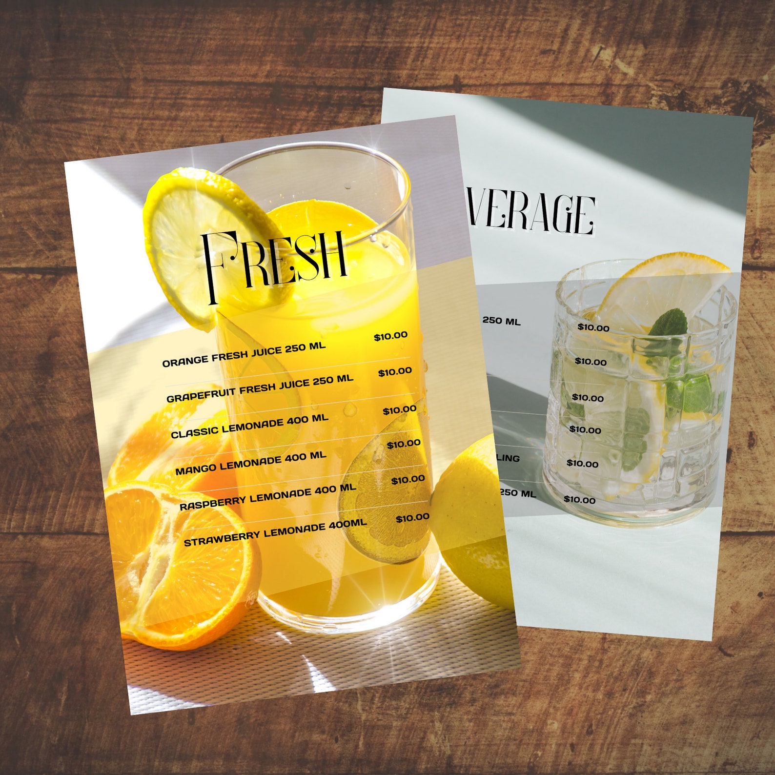 Editable Chic Drink Menu| Bar Menu Template | Cocktail Menu | Editable ...