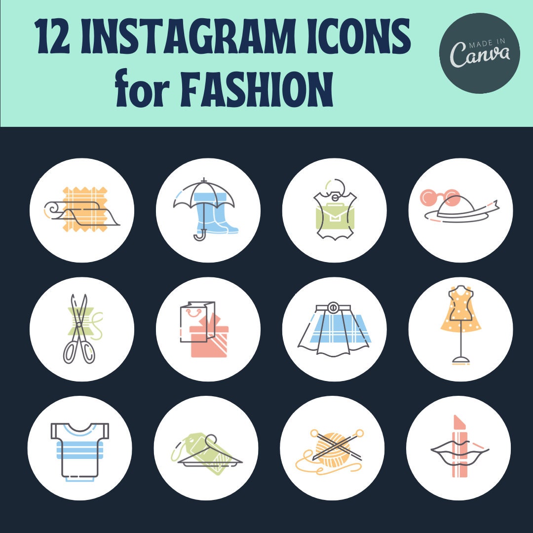Fashion Instagram Highlight Icons: Editable Style Covers (digital ...