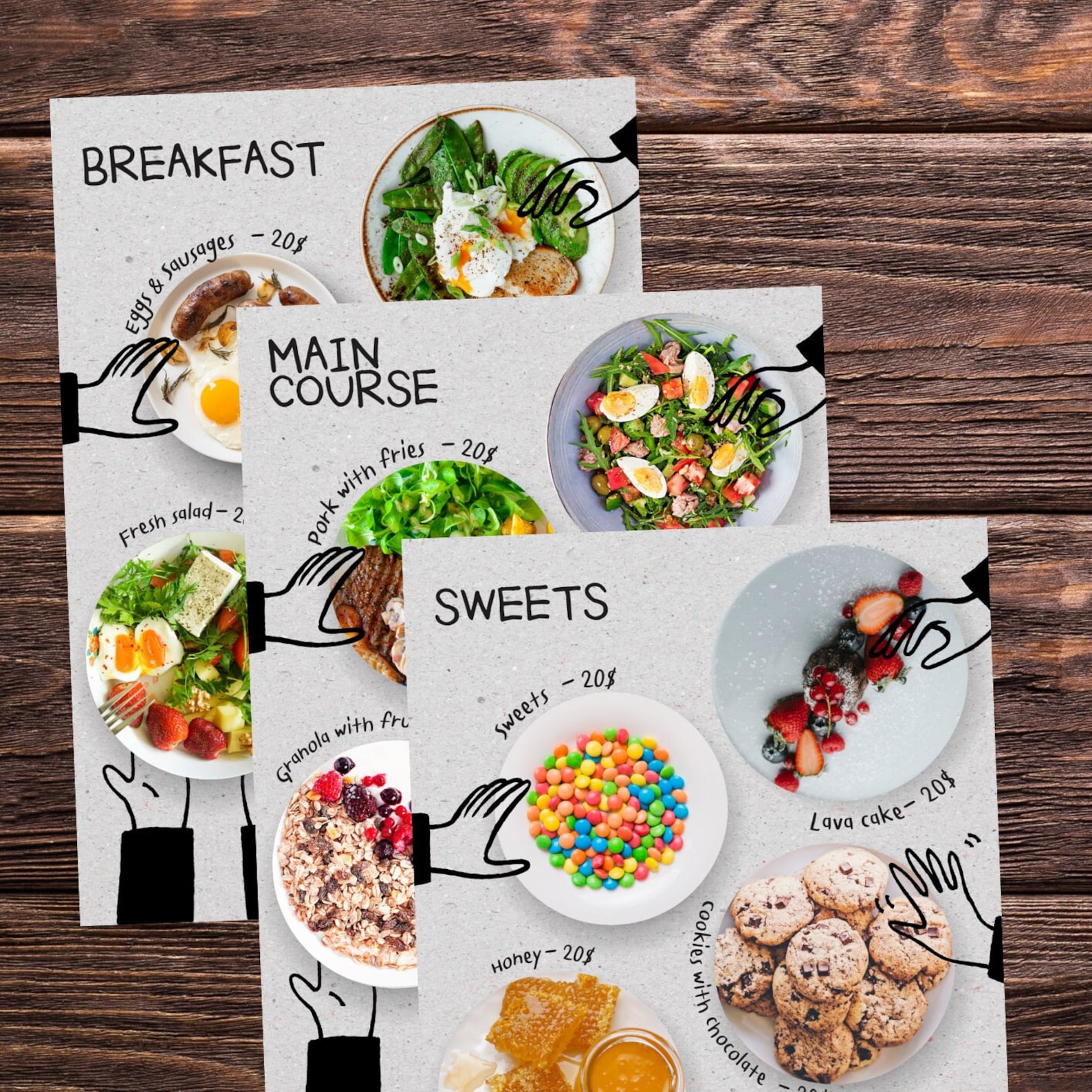 Cool Food Menu | Restaurant Menu Template | Editable Dinner Menu ...