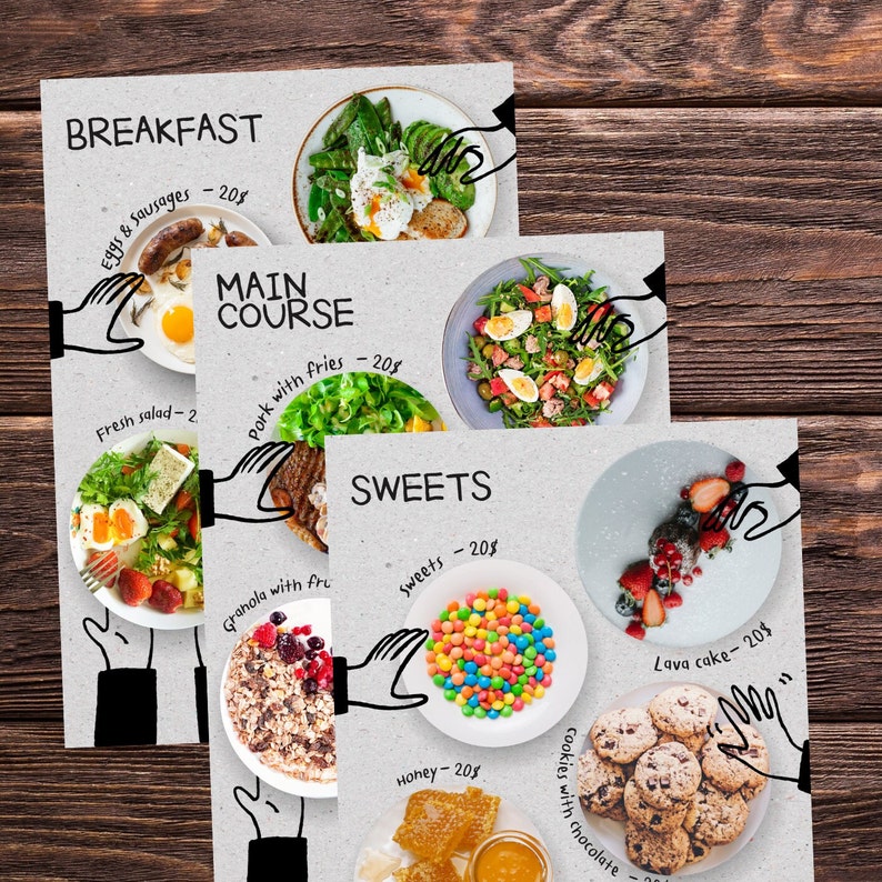 Cool Food Menu | Restaurant Menu Template | Editable Dinner Menu ...