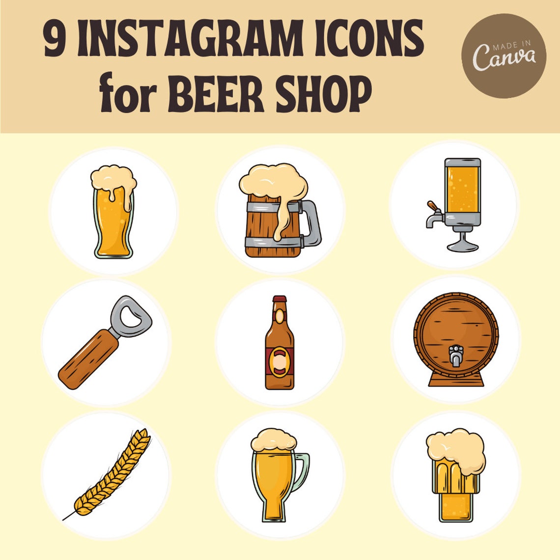 9 Editable Instagram Covers for BEER STORE | Instagram Highlight Icons ...