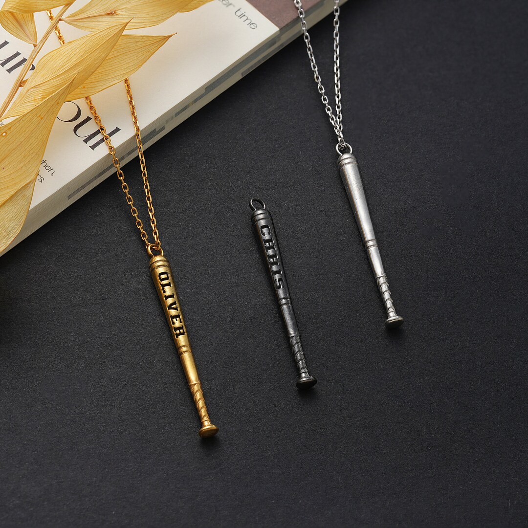 Personalized Baseball Bat Necklace: Sports Jewelry Gift - Etsy