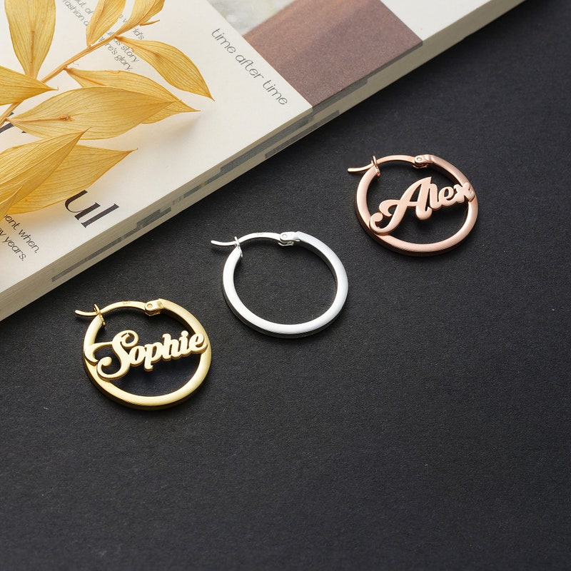 Name Hoop Earrings - Etsy