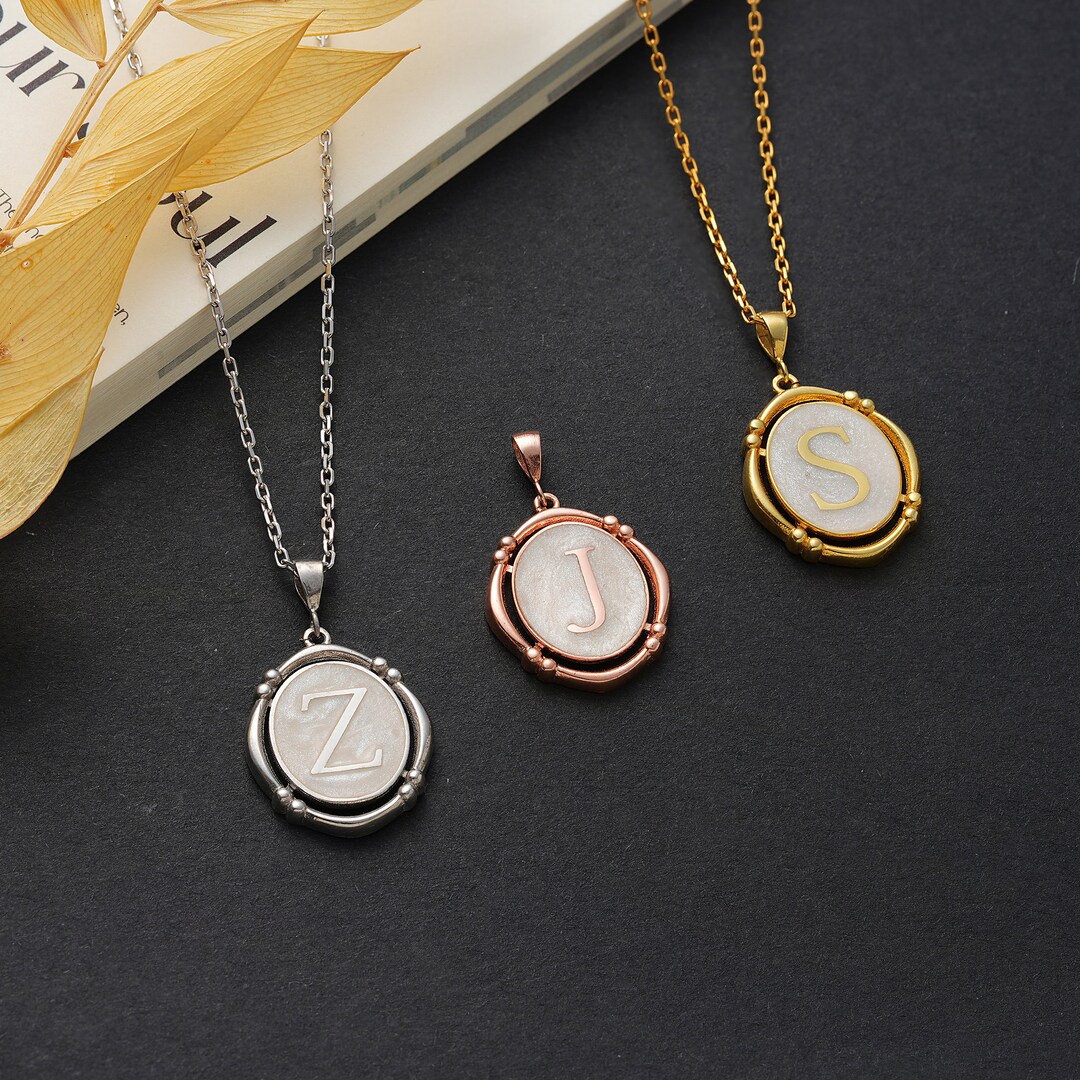 Personalized Initial Necklace, Custom Silver Pendant With Letter ...