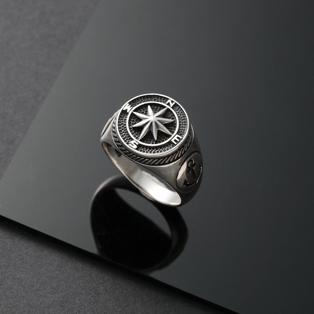 Compass Ring, Sterling Silver Ring, Gothic Jewelry, Gothic Ring ...