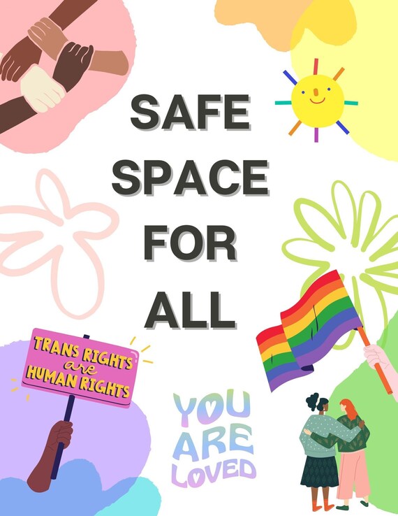 Inclusive Safe Space for All Poster for Classroom Office - Etsy